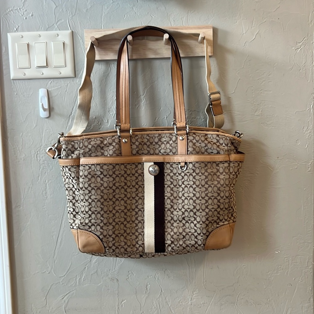 Coach Signature Voyager Diaper/Messenger Bag - Gem
